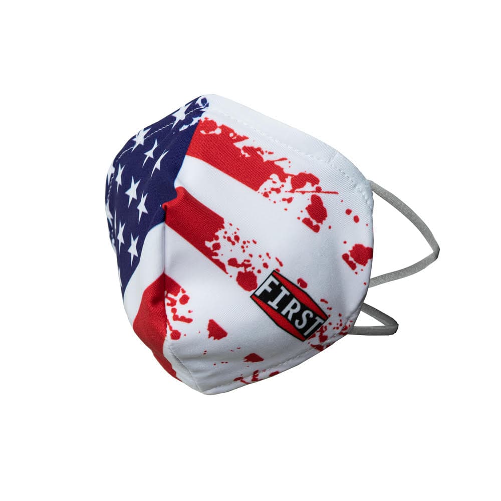2-Ply Distressed USA Flag Mask Breathable & Elastic Ear Band